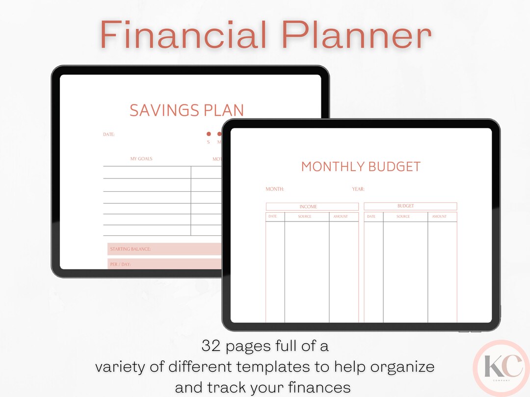 Digital Financial Planner, Budget Planner, Budget Template, Monthly ...