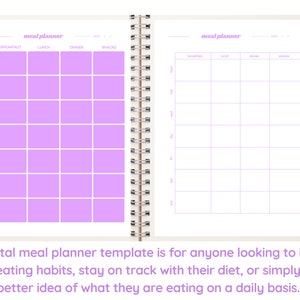 Digital Meal Planner Meal Planner Weekly Meal Planner - Etsy