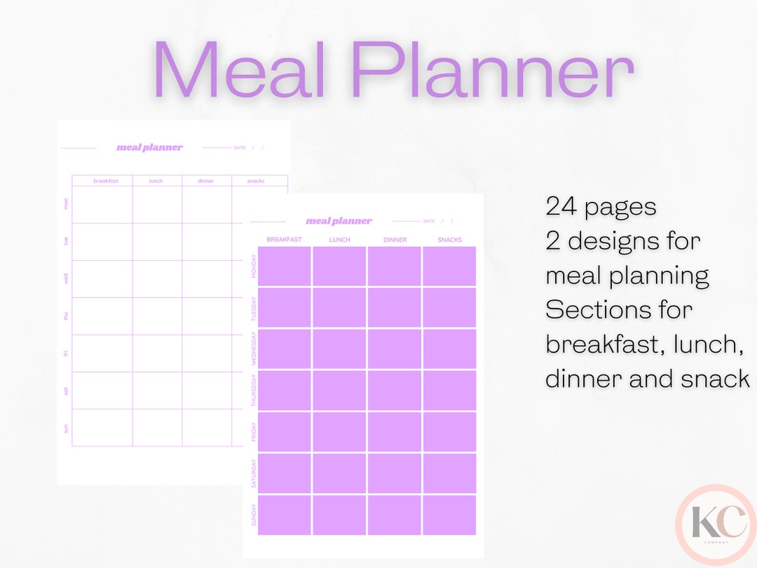 Digital Meal Planner, Meal Planner, Weekly Meal Planner, Printable ...
