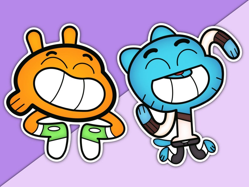 Amazing Gumball and Darwin Sticker. Glossy Laminated Sticker Water ...