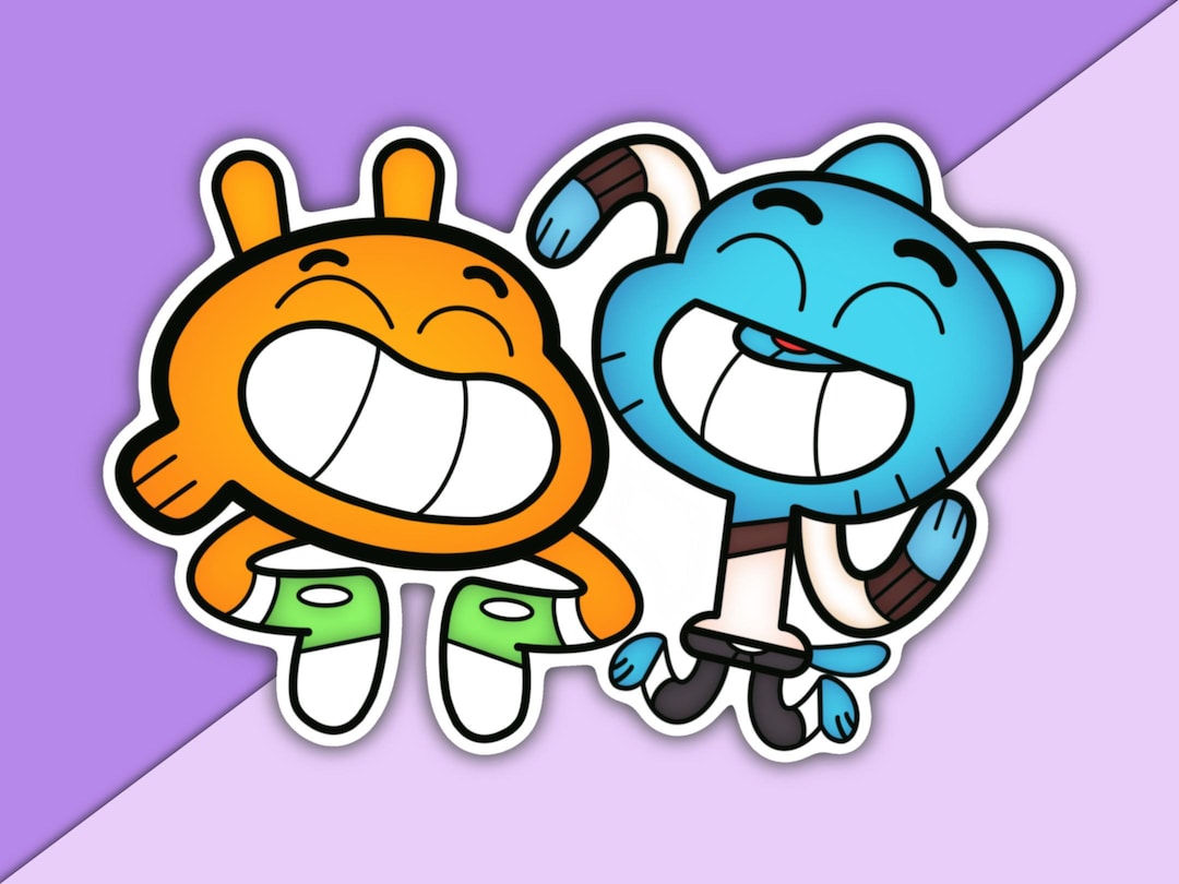 Amazing Gumball and Darwin Sticker. Glossy Laminated Sticker - Water ...