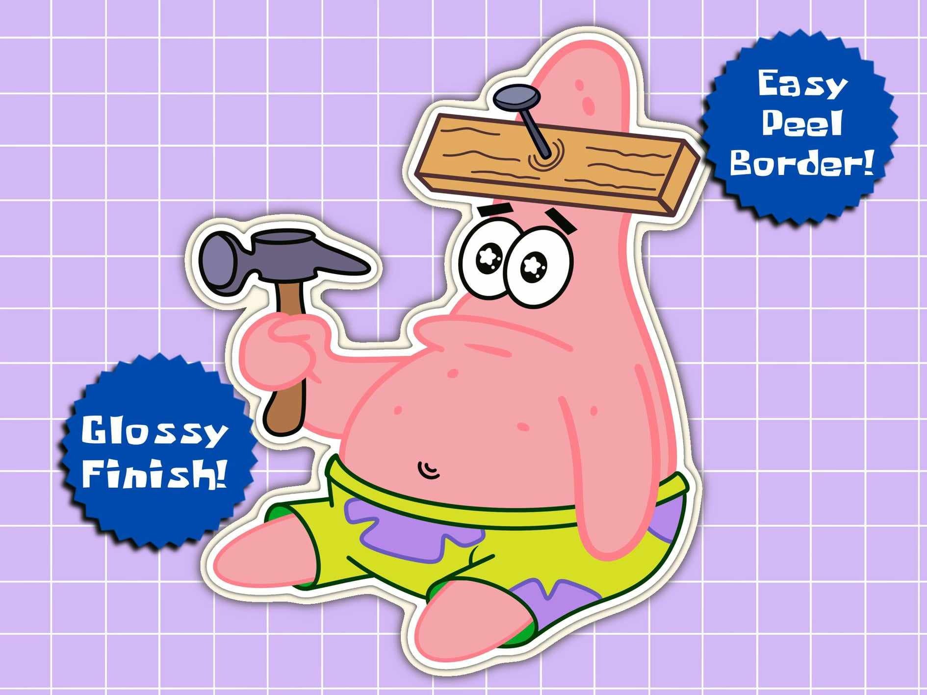 Cartoon Hammer Meme Sticker. Glossy Laminated Sticker Water-resistant ...