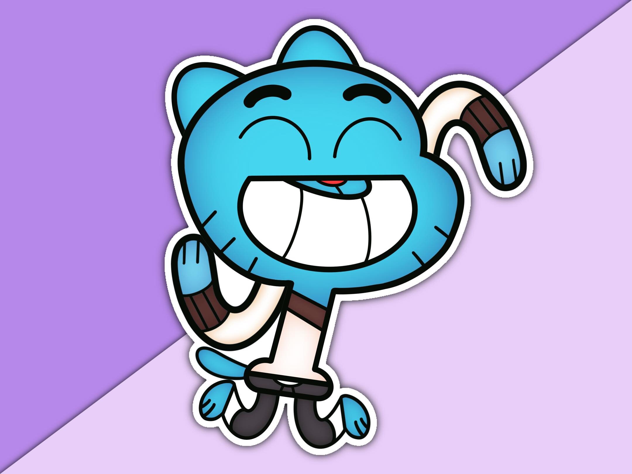 Amazing Gumball and Darwin Sticker. Glossy Laminated Sticker Water ...