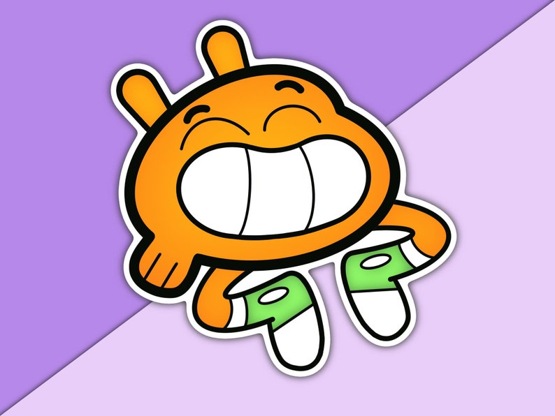 Amazing Gumball and Darwin Sticker. Glossy Laminated Sticker Water ...