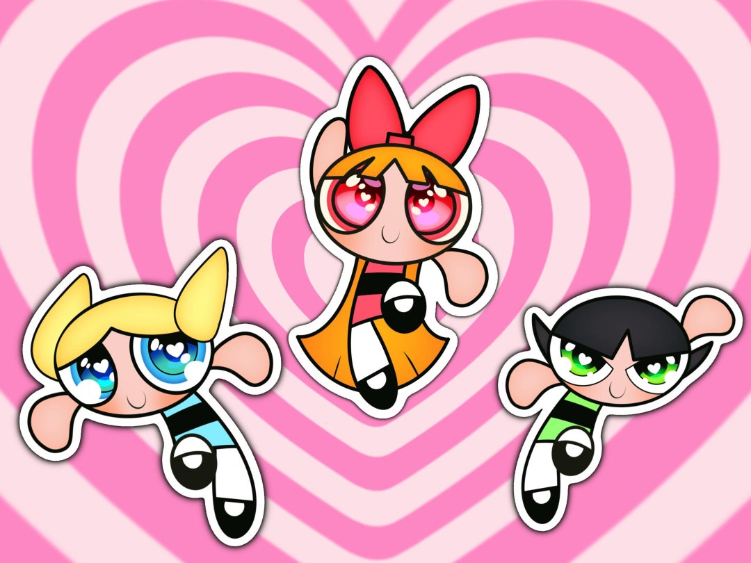 Powerpuff Girls Sticker | Glossy Laminated Sticker for Laptop, and ...