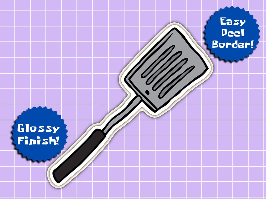 Cartoon Spatula Fanart Sticker. Glossy Laminated Sticker - Water ...