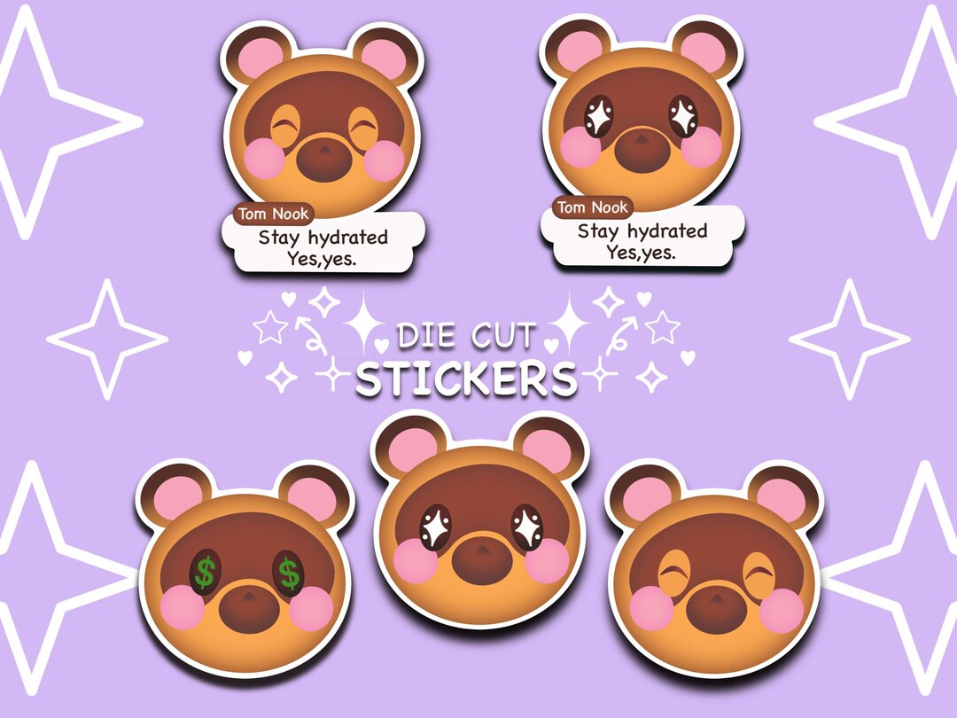 Kawaii, Acnh, Tom Nook,villager.sticker, Glossy,laminated Sticker-water ...