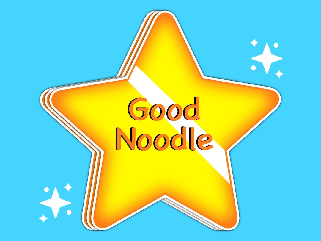 Good Noodle Cartoon Star Award Sticker. Glossy Laminated Sticker ...