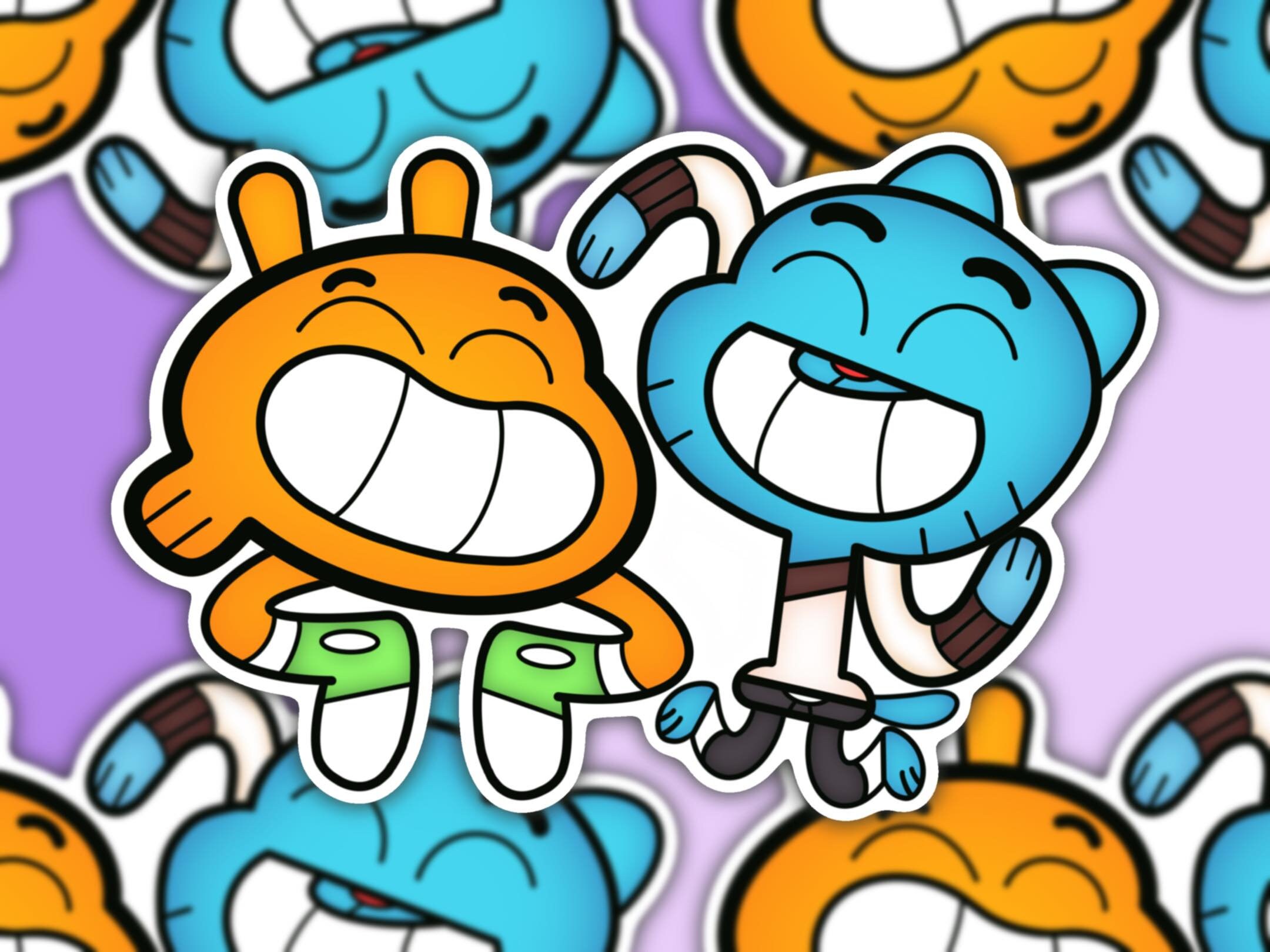Amazing Gumball and Darwin Sticker. Glossy Laminated Sticker Water ...