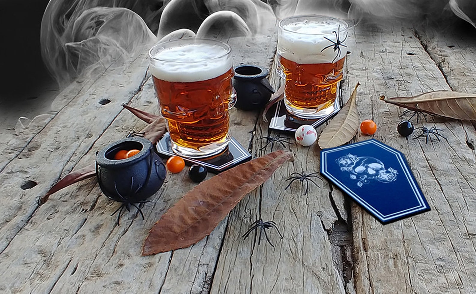 Coffin Shaped Drink Coasters Gothic Accessories 5 Pcs Set Goth Kitchen ...