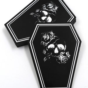 Coffin Shaped Drink Coasters Gothic Accessories 5 Pcs Set Goth Kitchen ...
