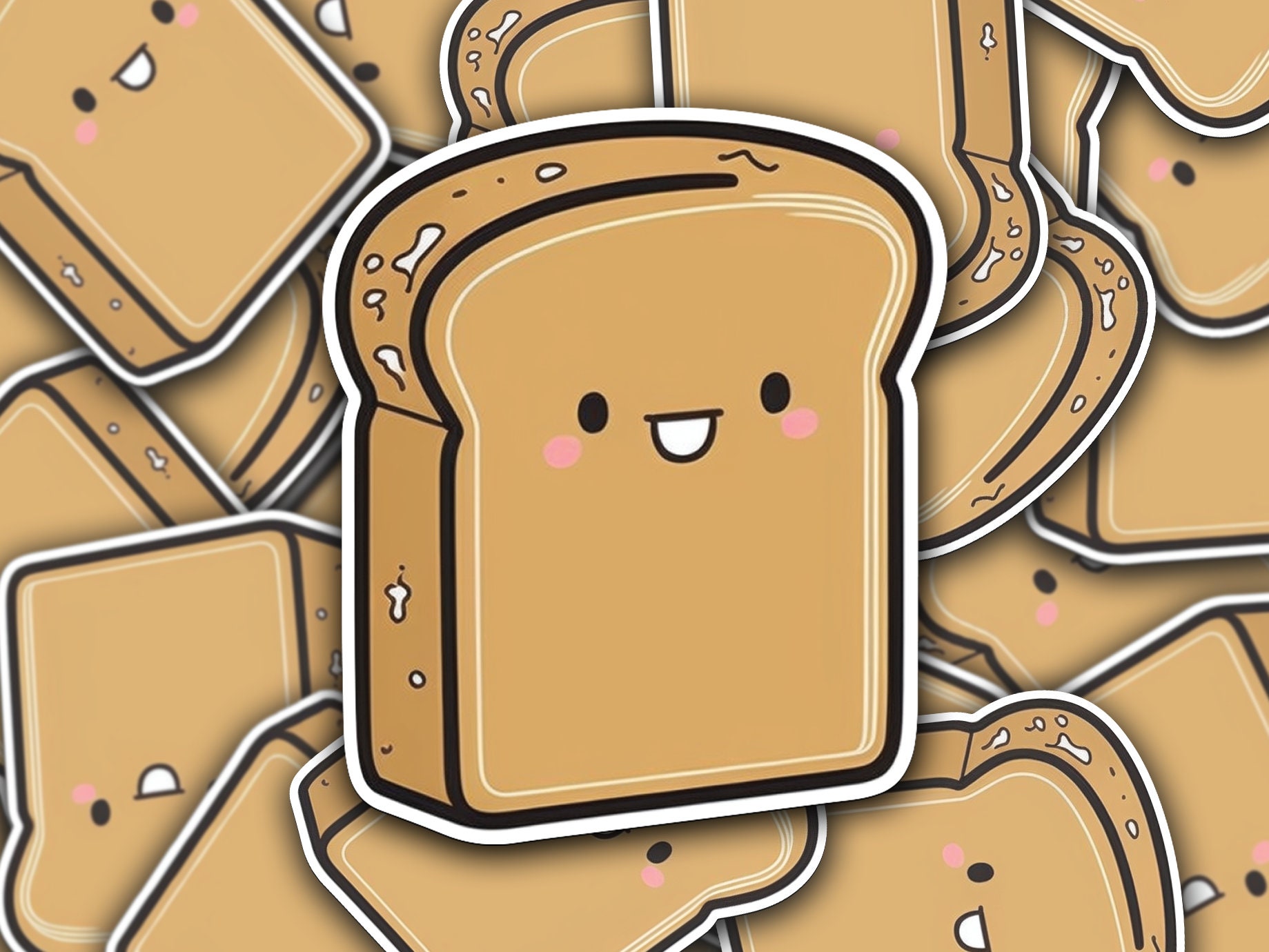 Cute Kawaii Toast Vinyl Decal Durable and Waterproof Personalize Your ...