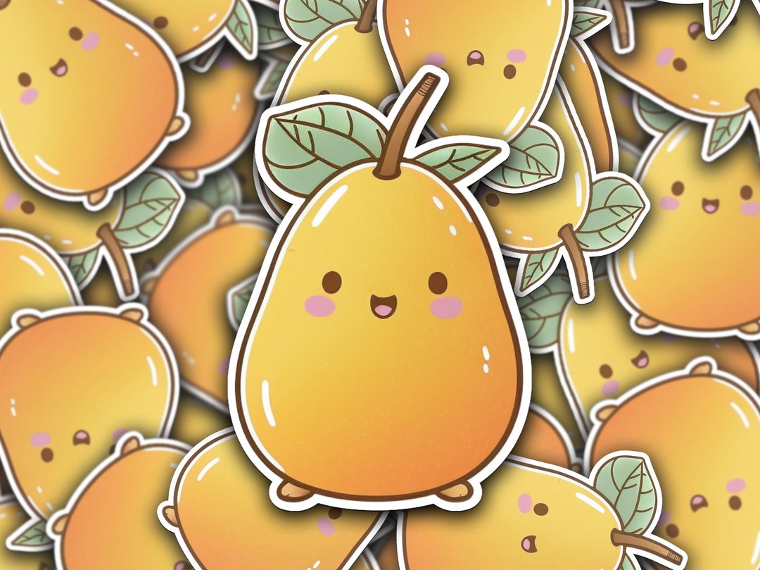 Cute Kawaii Mango Vinyl Decal Durable and Waterproof Personalize Your ...
