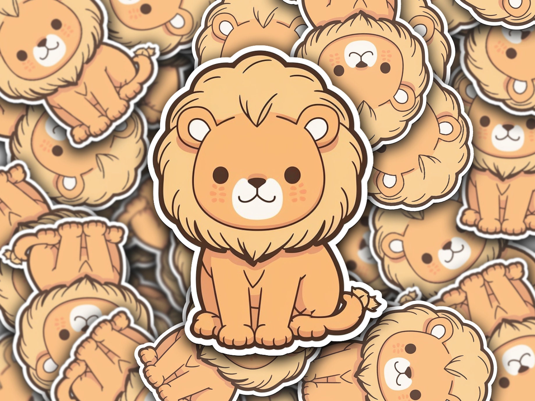 Cute Kawaii Lion Vinyl Decal Durable and Waterproof Personalize Your ...
