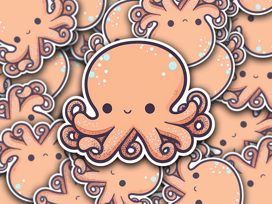 Cute Kawaii Octopus Vinyl Decal Durable and Waterproof Personalize Your ...