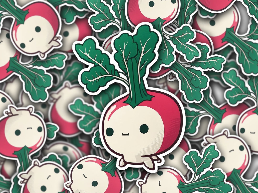 Cute Kawaii Radish Vinyl Decal Durable and Waterproof Personalize Your ...