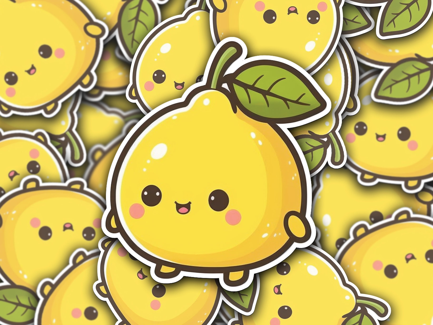 Cute Kawaii Lemon Vinyl Decal Durable and Waterproof Personalize Your ...