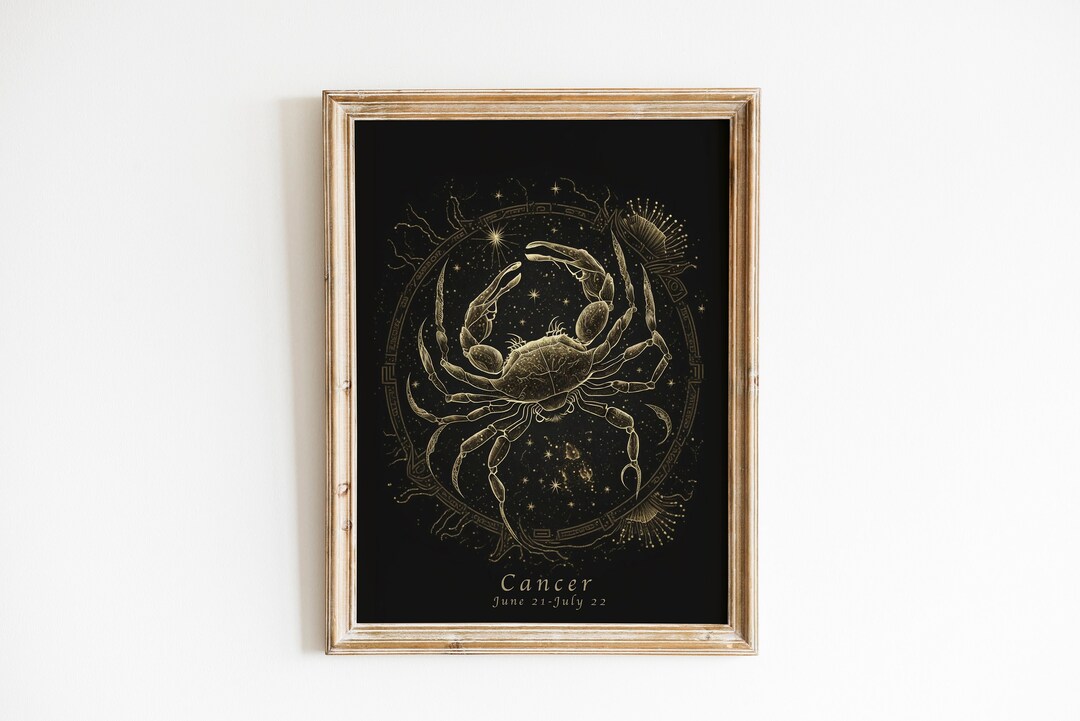 Cancer Constellation: Minimalist and Mystic. Simplified Zodiac Art on a ...