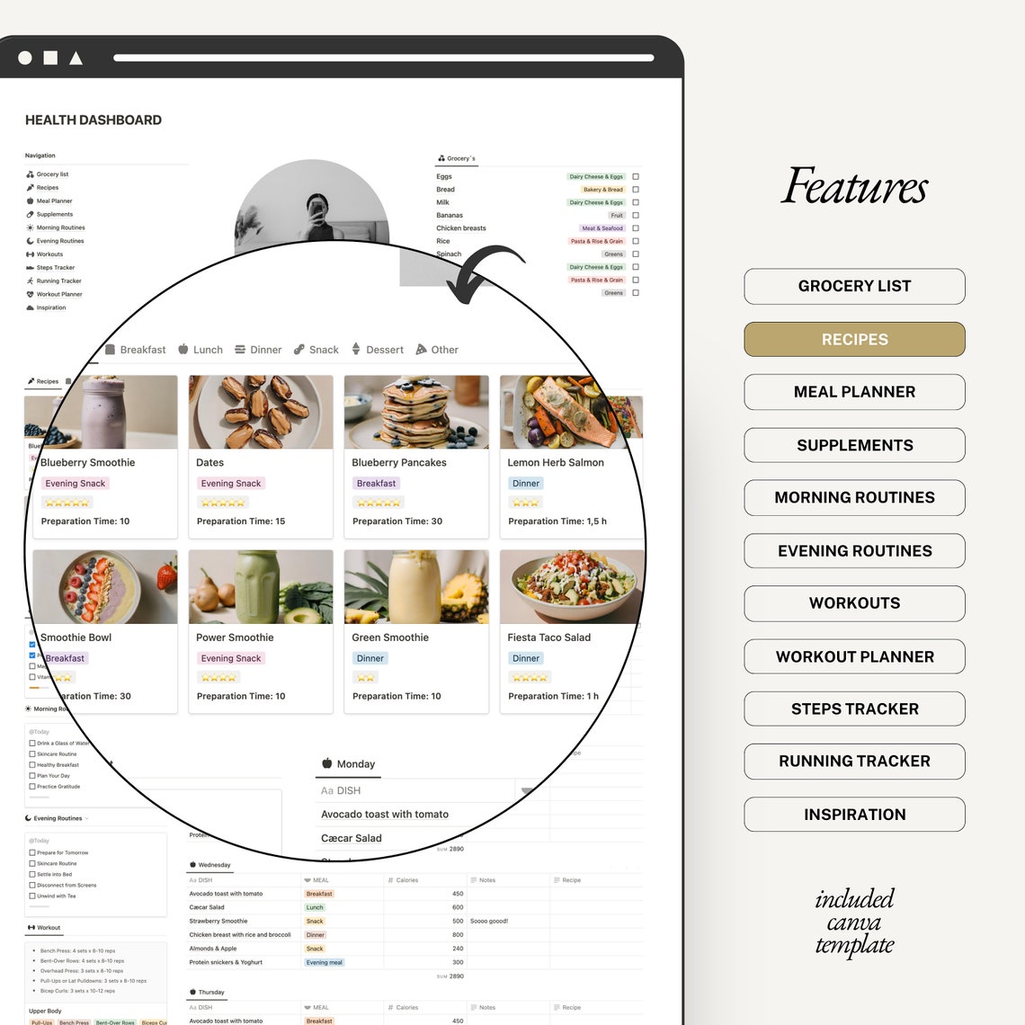 The Ultimate Health Notion Dashboard, Meal Planner, Notion Template ...