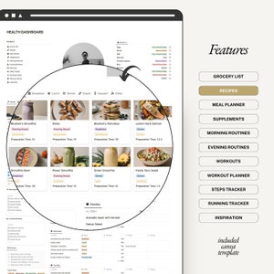 Notion Health Tracker Template, Wellness Notion Template, Health ...