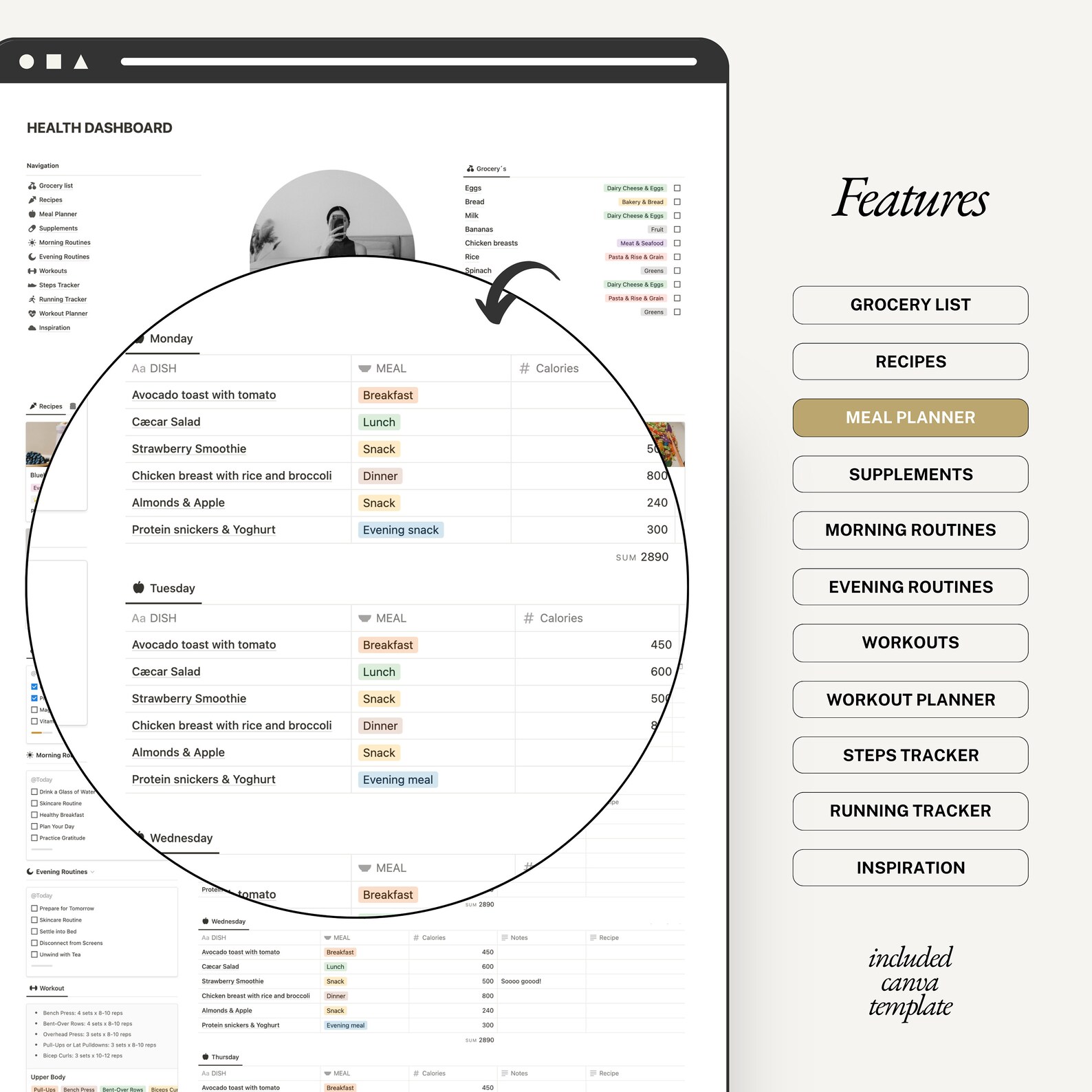 The Ultimate Health Notion Dashboard, Meal Planner, Notion Template ...