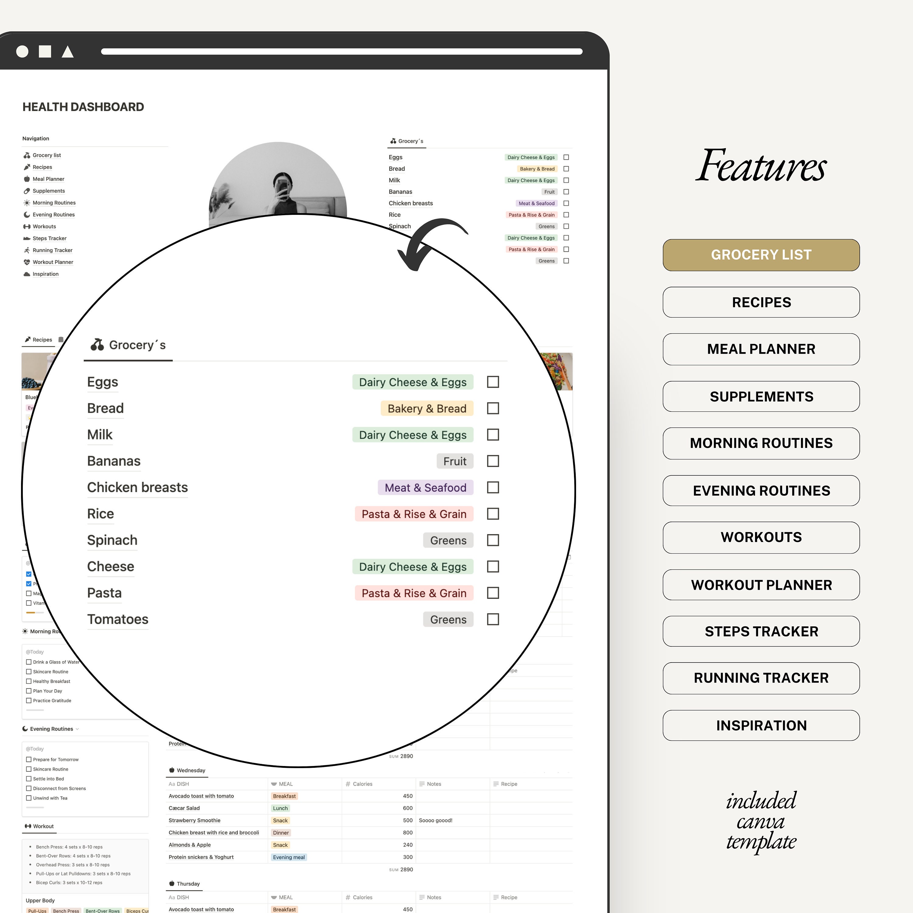 The Ultimate Health Notion Dashboard, Meal Planner, Notion Template ...
