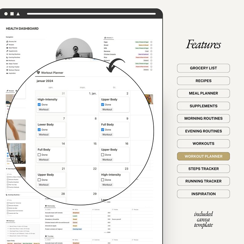 The Ultimate Health Notion Dashboard, Meal Planner, Notion Template ...
