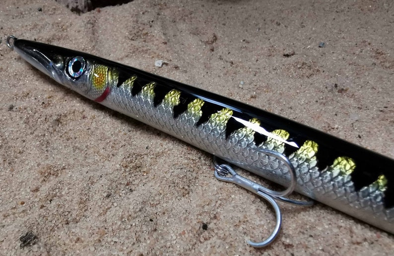 Handmade Barracuda Lure: 20cm Topwater Pencil Bait - Etsy