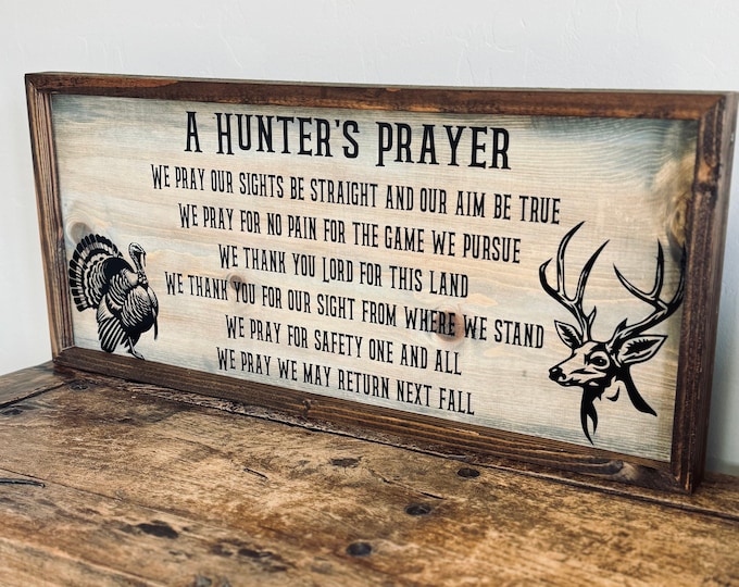 Hunters Prayer Wooden Sign Rustic Wood Turkey Deer Hunting Sign - Etsy
