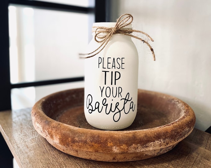 Coffee Shop Tip Jar | Cafe Tip Jar | Custom Tip Jar | - Etsy