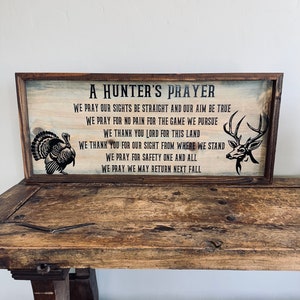 Hunters Prayer Wooden Sign Rustic Wood Turkey Deer Hunting Sign - Etsy