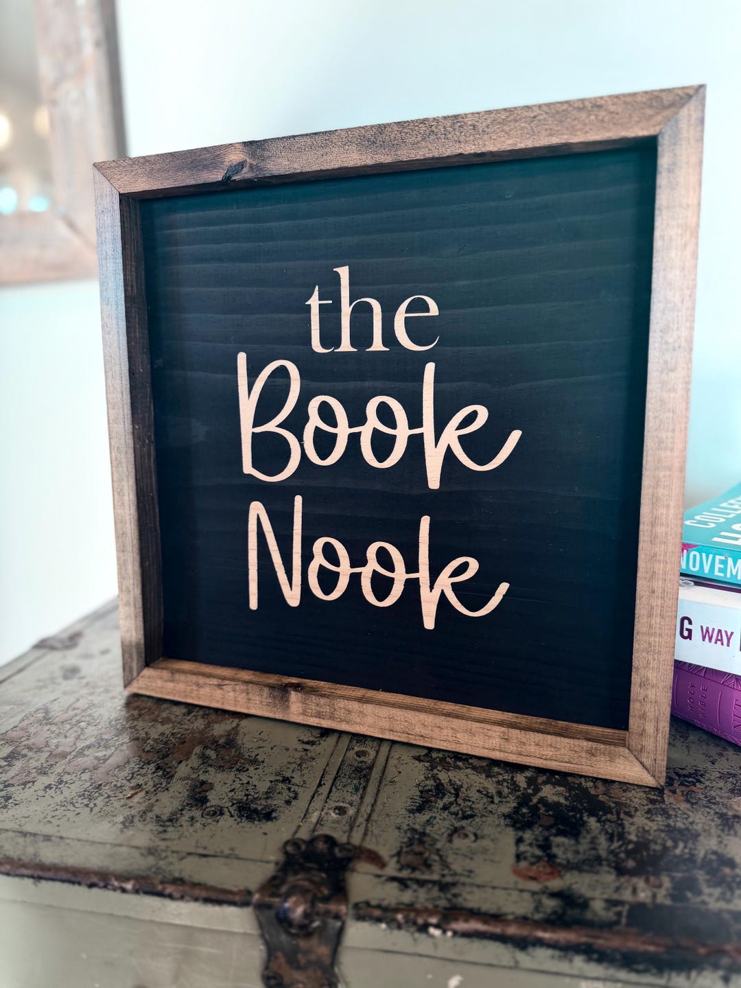 Book Nook Wooden Sign - Etsy