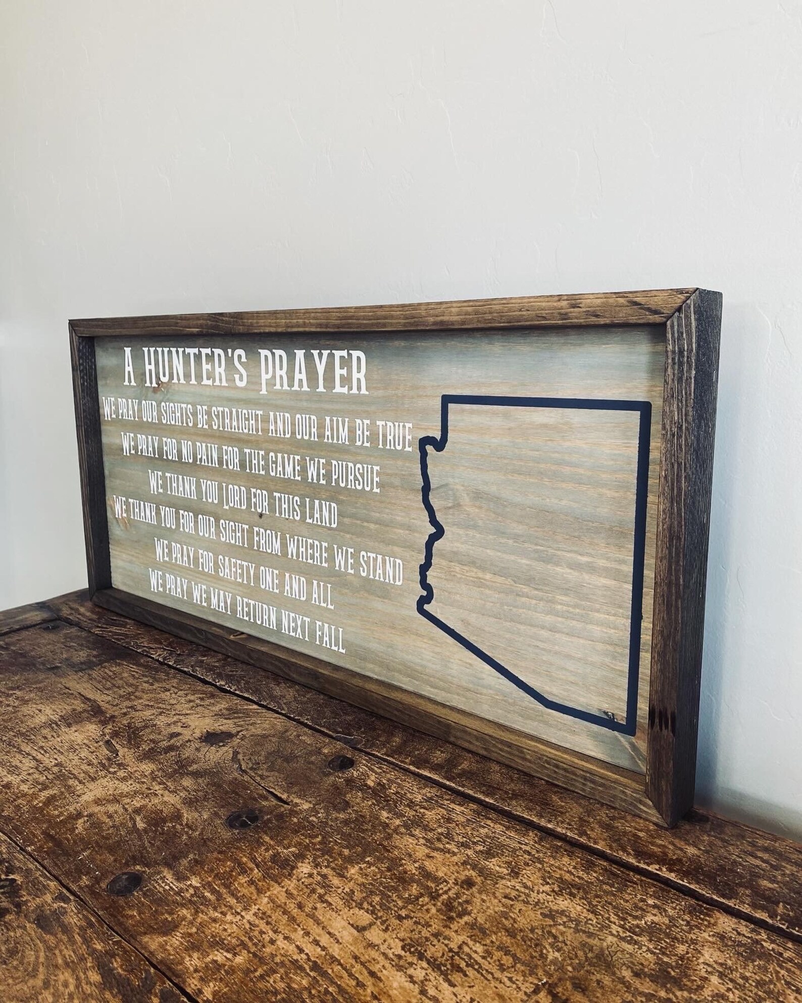 Personalized Hunters Prayer Wooden Sign Rustic Customized Wood Hunting ...