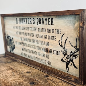 Hunters Prayer Wooden Sign Rustic Wood Turkey Deer Hunting Sign - Etsy