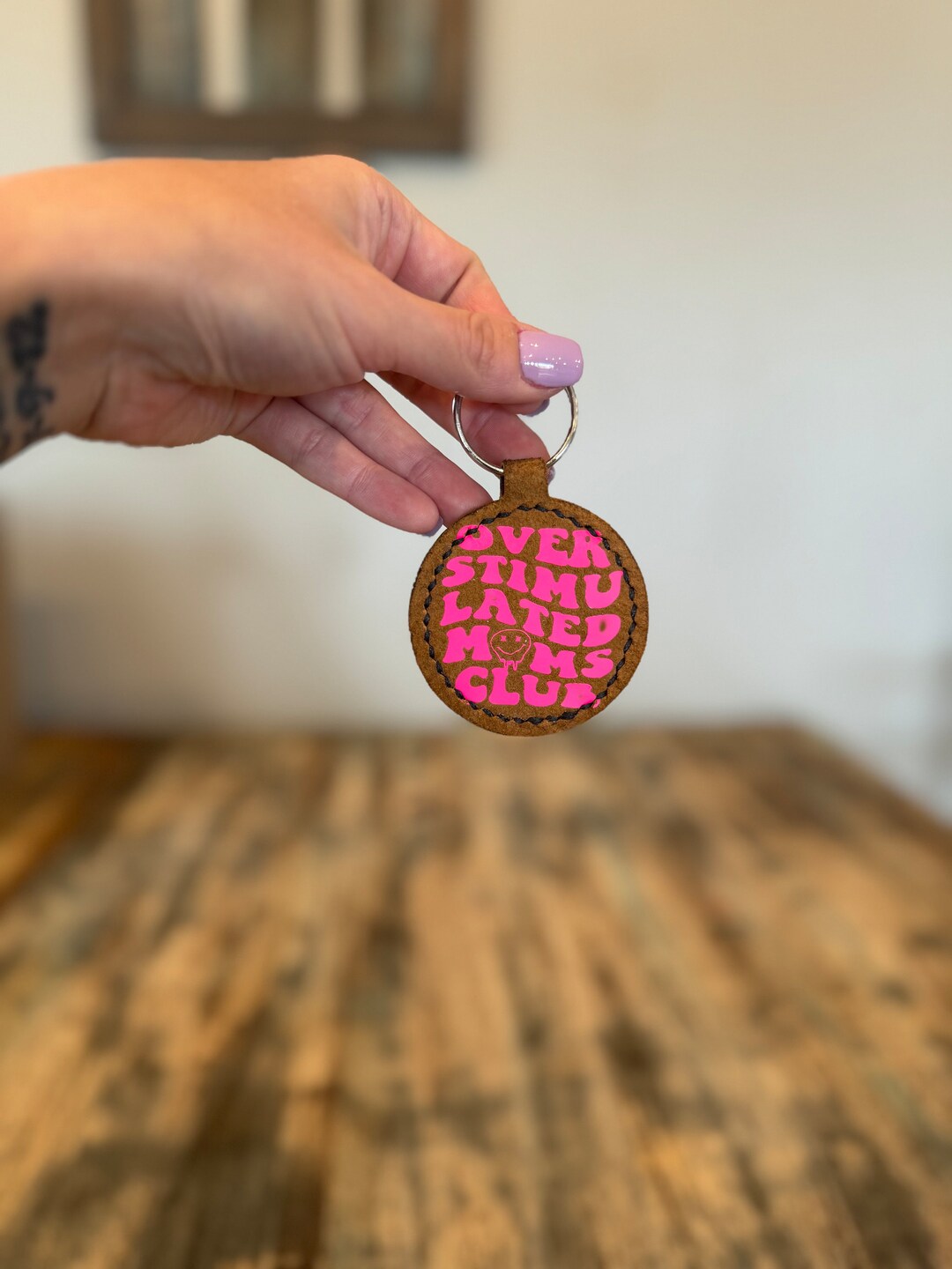Western Leather Keychain | Mom Keychains | Overstimulated Mom Keychain ...