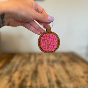 Western Leather Keychain | Mom Keychains | Overstimulated Mom Keychain ...