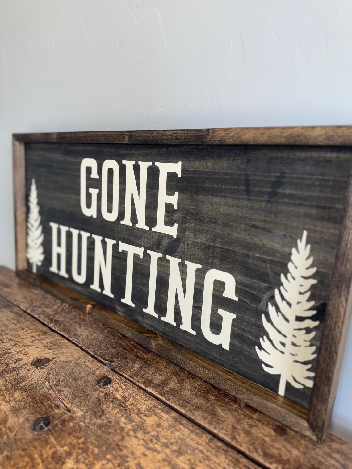 Gone Hunting Wooden Sign Rustic Customized Wood Hunting Sign - Etsy