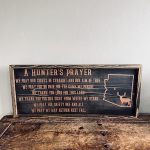 Personalized Hunters Prayer Wooden Sign Rustic Customized Wood Hunting ...