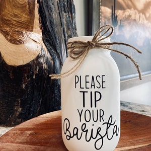 Coffee Shop Tip Jar | Cafe Tip Jar | Custom Tip Jar | - Etsy
