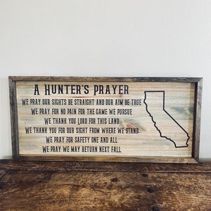 Personalized Hunters Prayer Wooden Sign Rustic Customized Wood Hunting ...