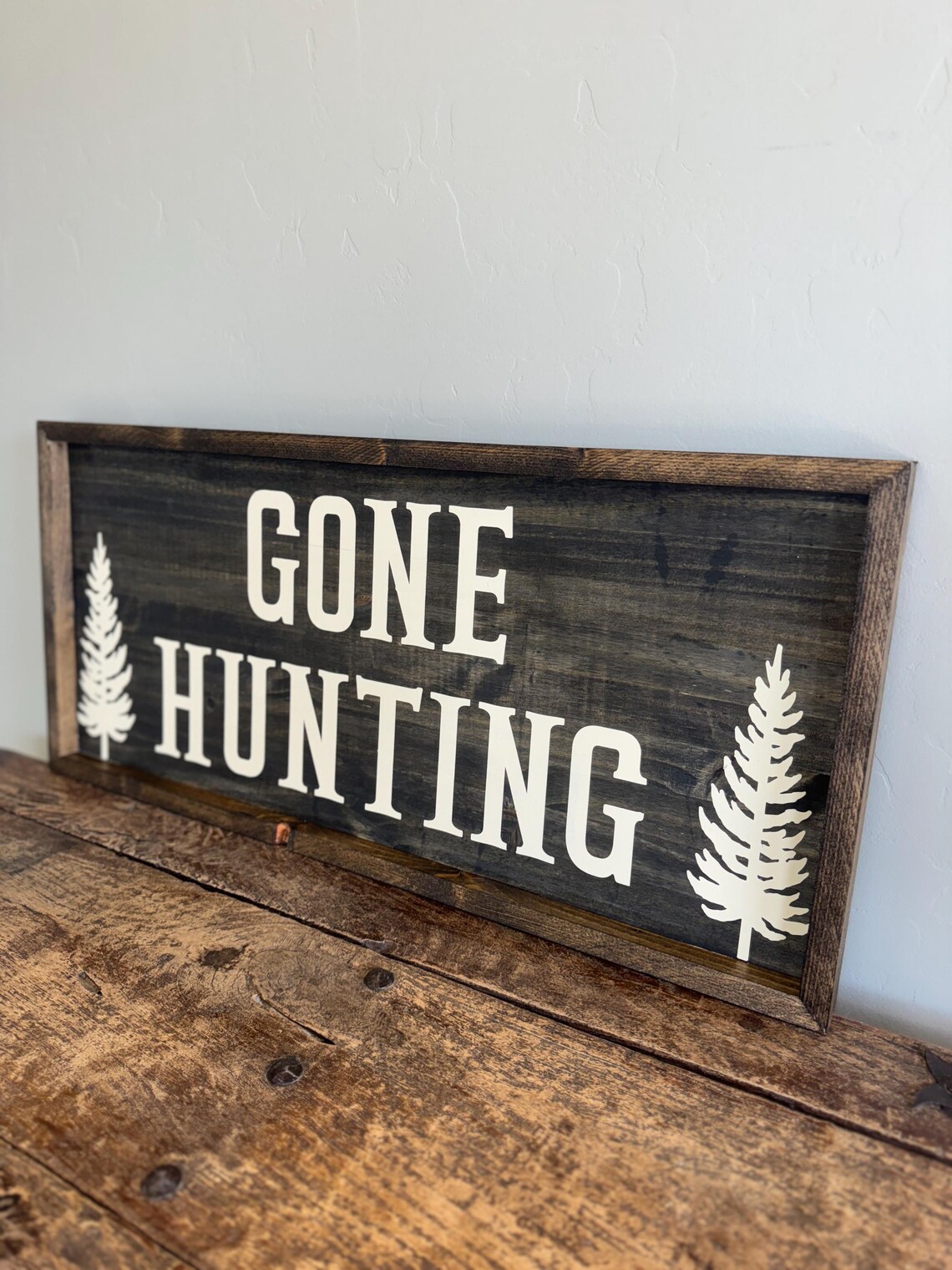 Gone Hunting Wooden Sign Rustic Customized Wood Hunting Sign - Etsy