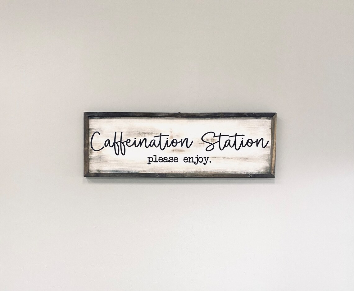 LARGE* Coffee Bar Sign | Caffeination Station Sign | Coffee Shop Signs ...