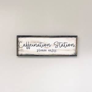 LARGE* Coffee Bar Sign | Caffeination Station Sign | Coffee Shop Signs ...