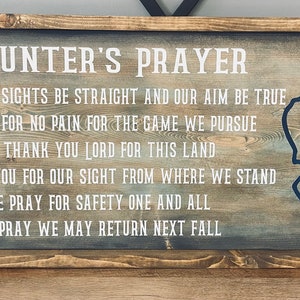 Personalized Hunters Prayer Wooden Sign Rustic Customized Wood Hunting ...