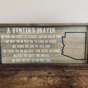 Personalized Hunters Prayer Wooden Sign Rustic Customized Wood Hunting ...