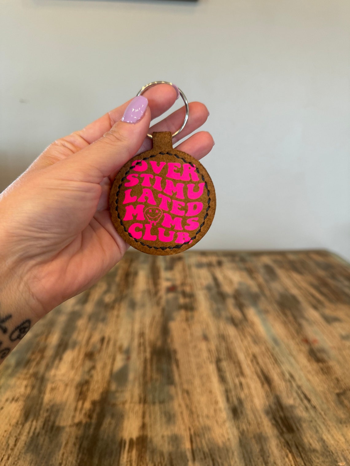 Western Leather Keychain | Mom Keychains | Overstimulated Mom Keychain ...
