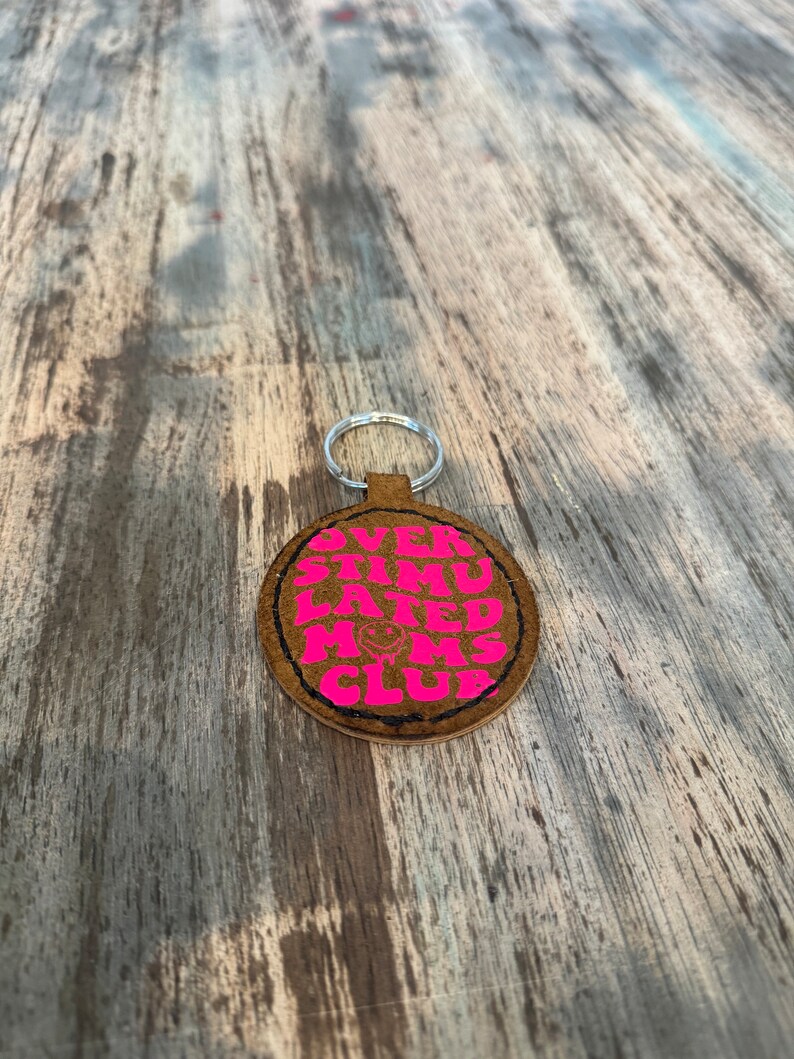 Western Leather Keychain | Mom Keychains | Overstimulated Mom Keychain ...