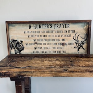 Hunters Prayer Wooden Sign Rustic Wood Turkey Deer Hunting Sign - Etsy