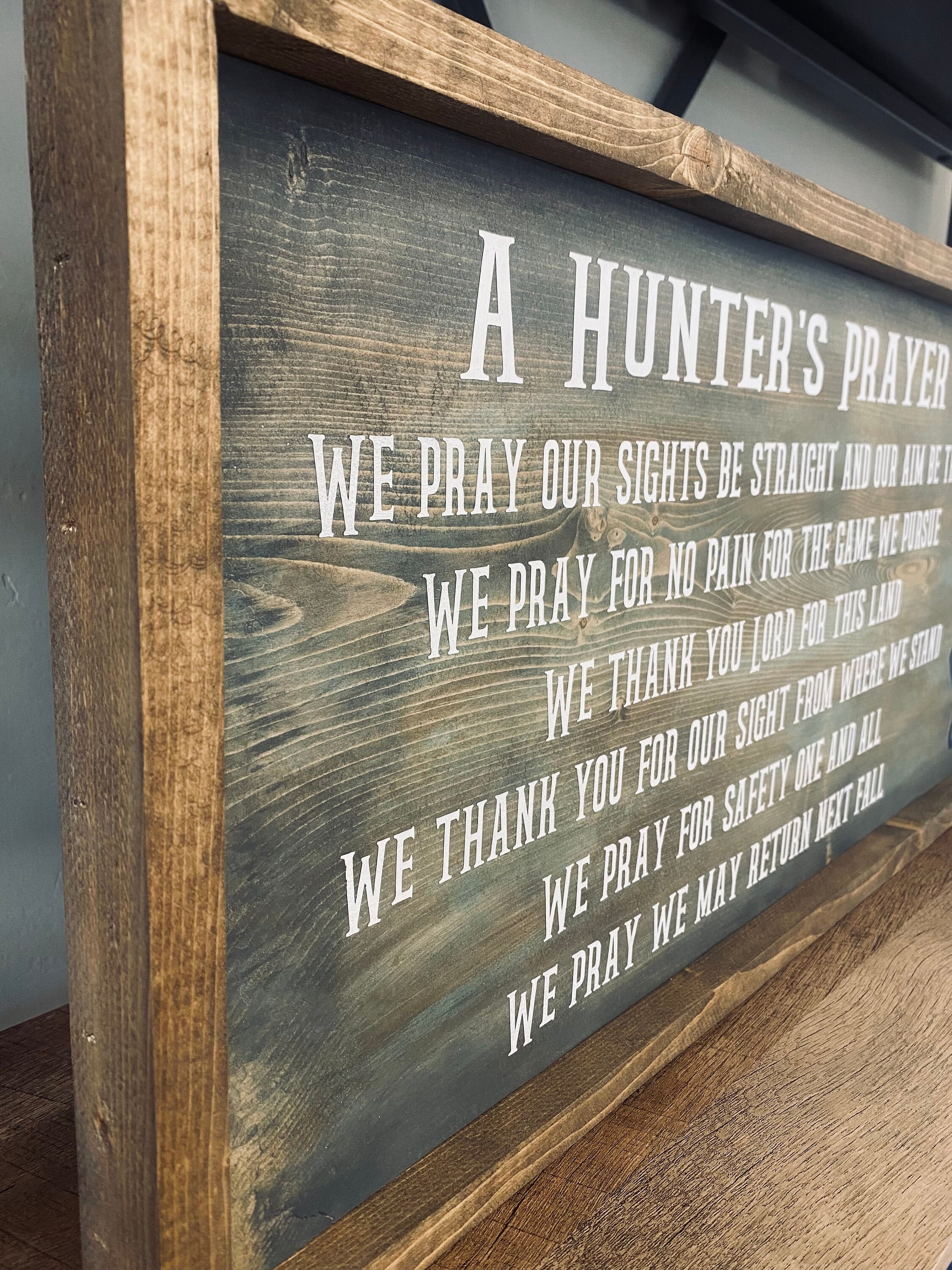 Personalized Hunters Prayer Wooden Sign Rustic Customized Wood - Etsy