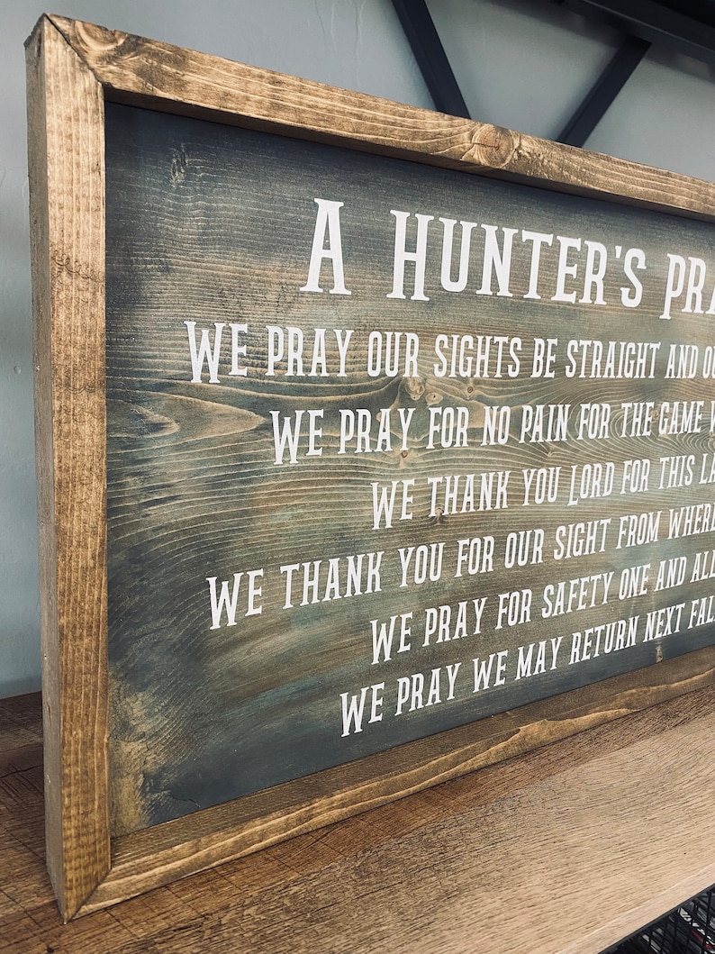 Personalized Hunters Prayer Wooden Sign Rustic Customized Wood - Etsy